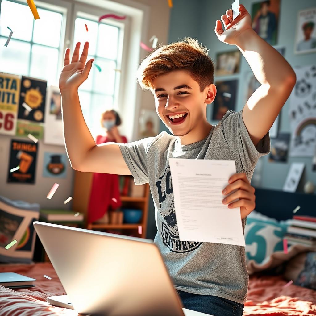 Celebrate Success! Teen's Joyful Moment of Acceptance