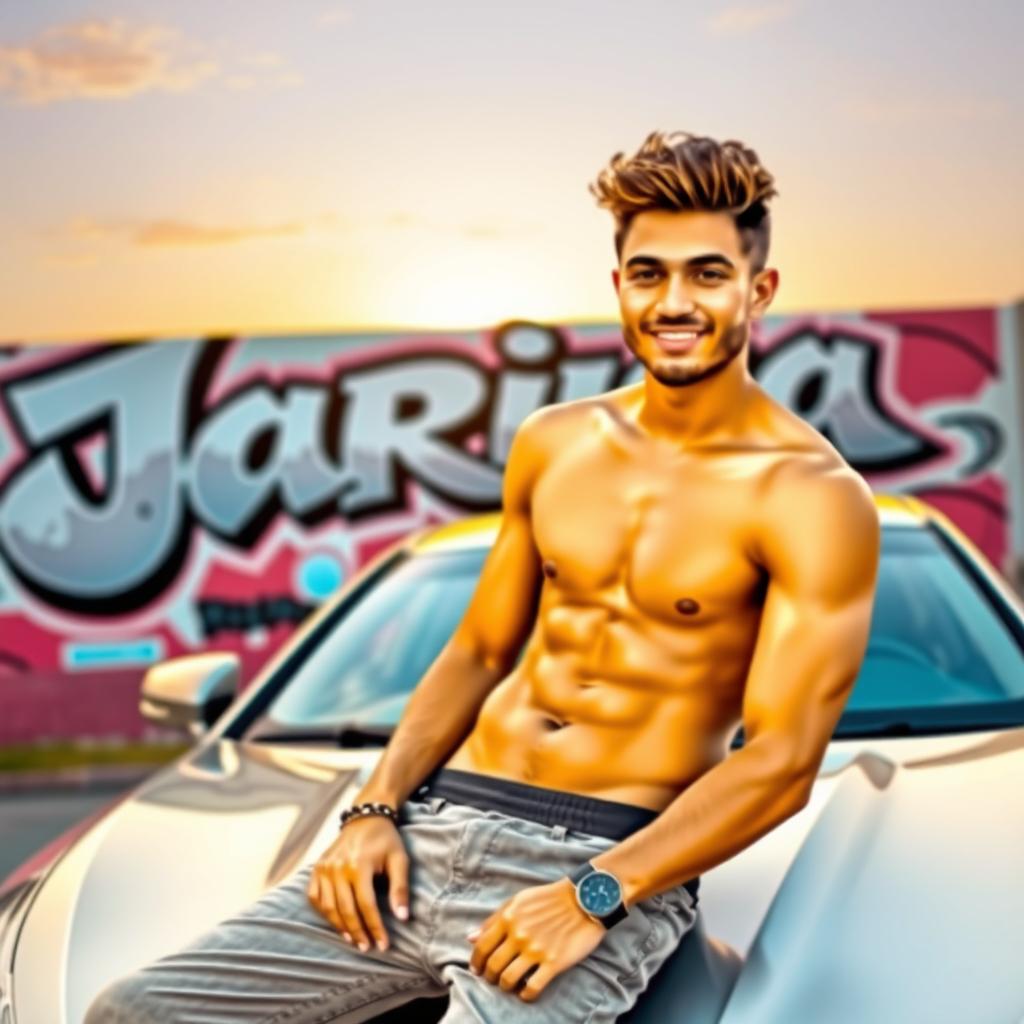 Confidence Redefined: Handsome Man on Modern Car