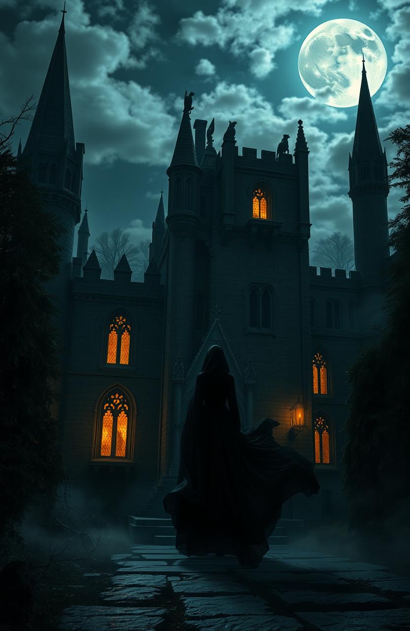 Mystical Gothic Castle Under the Moonlight