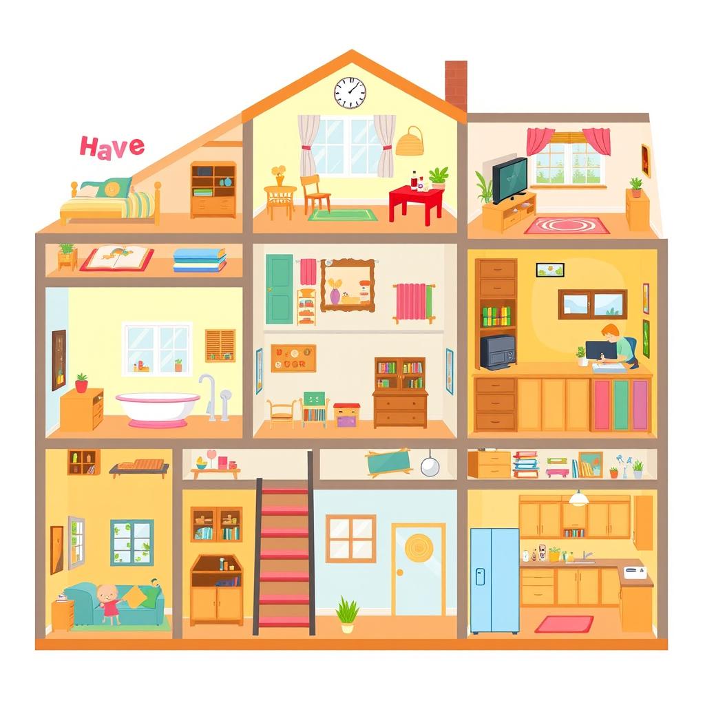 Explore Your Dream Home: Colorful Cartoon Layout
