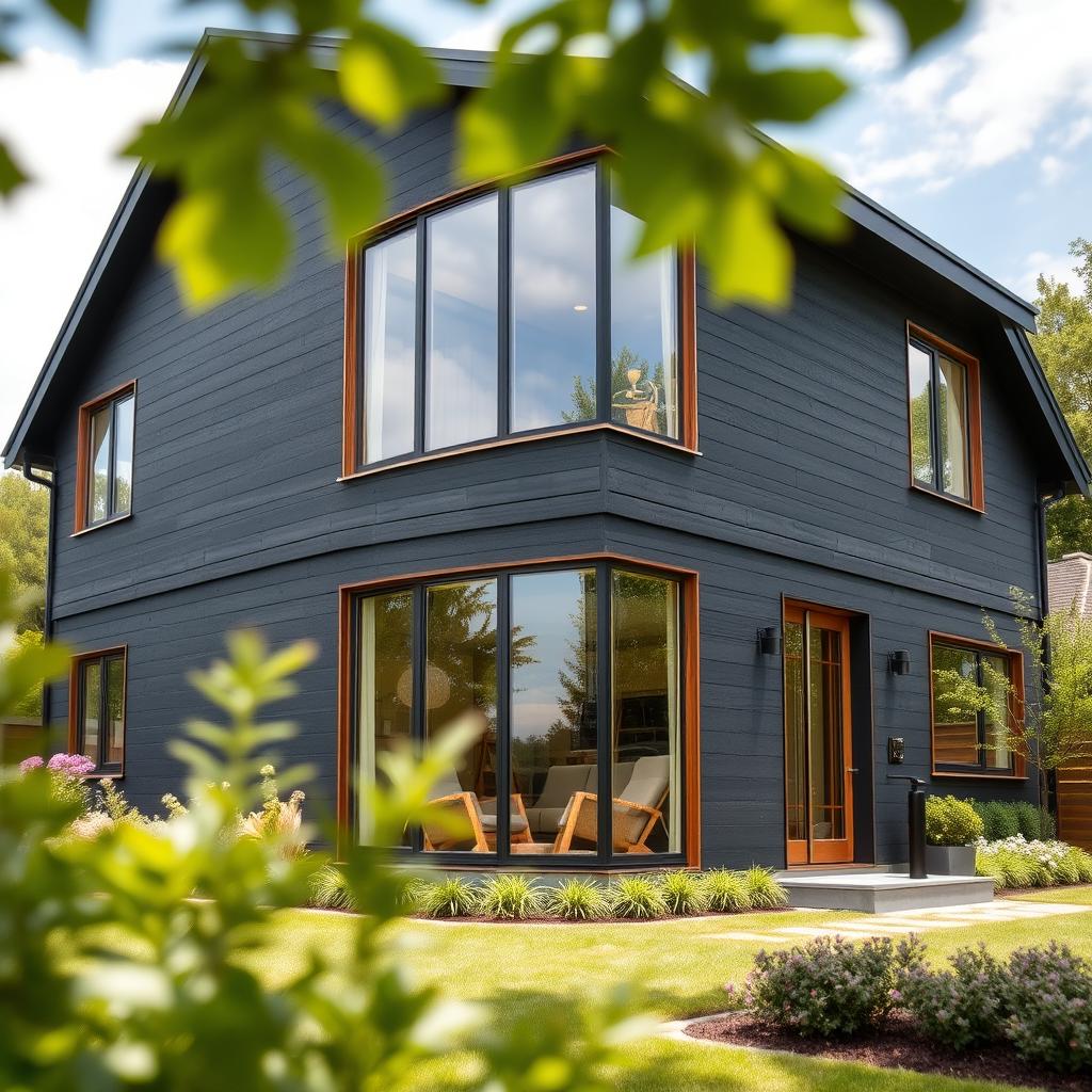 Sleek Modern House Design with Charcoal Cladding