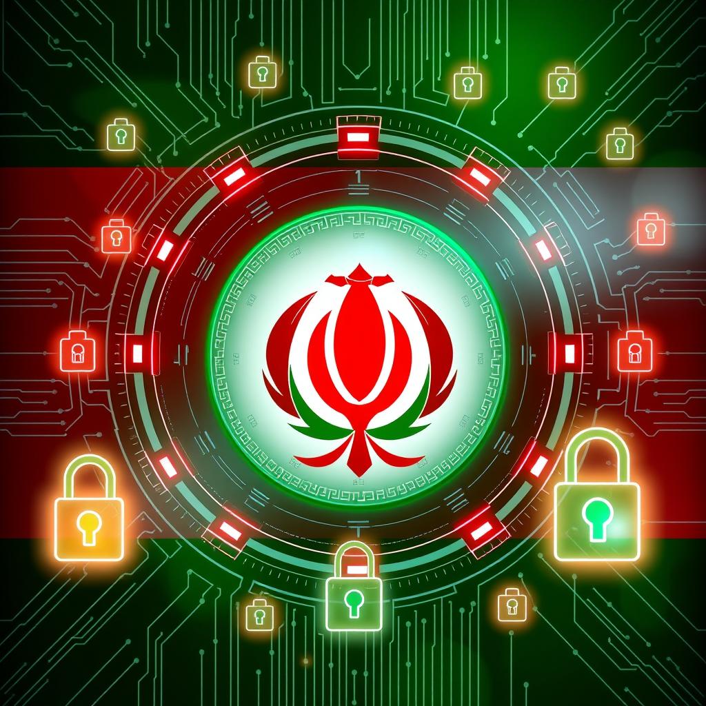 Iranian Flag Emblem Meets Cyber Security