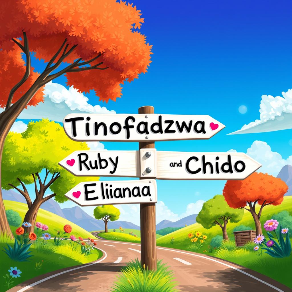 Whimsical Road Intersection Sign: A Journey Through Imagination