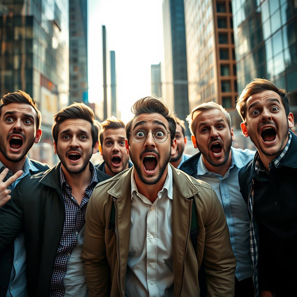 Group of Shocked Men: A Captivating Expression of Surprise