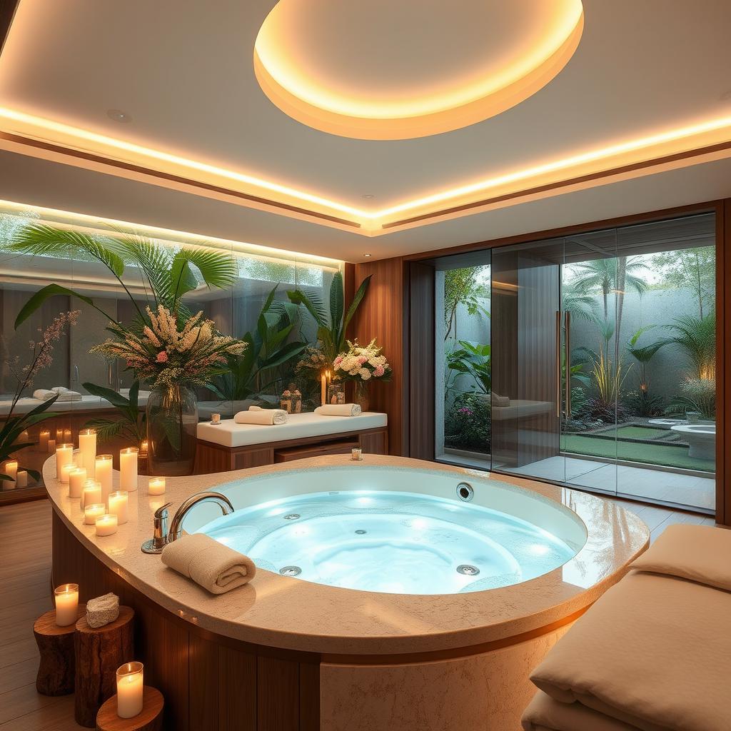 Dreamlike Massage Oasis: Soothing Jacuzzi Retreat
