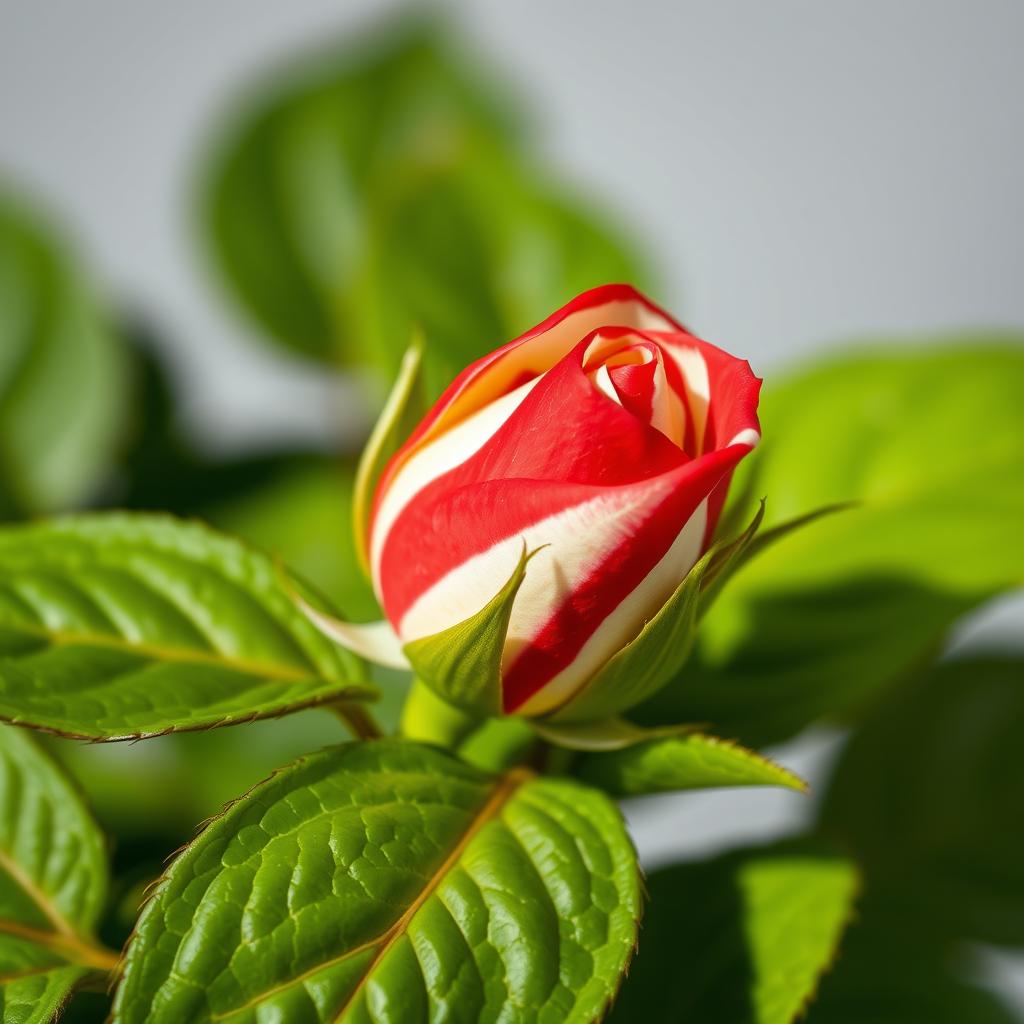 Unfurling Beauty: Bicolor Rose Bud