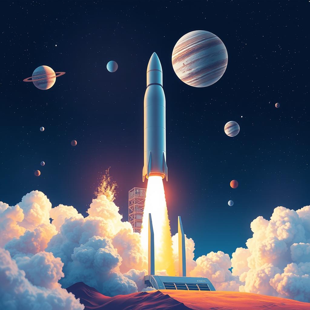 Blast Off Stunning Rocket Launch Into Space