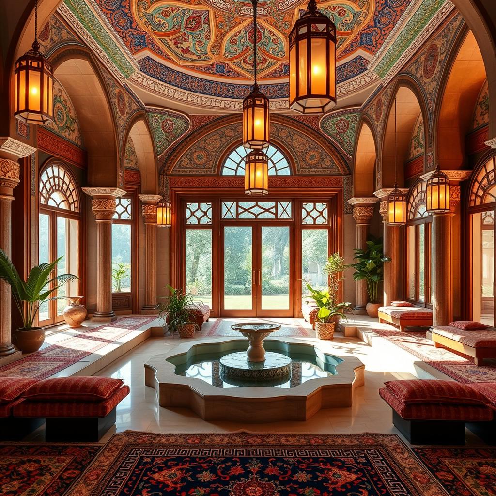 Exquisite Iranian Spa Interior: A Persian Oasis