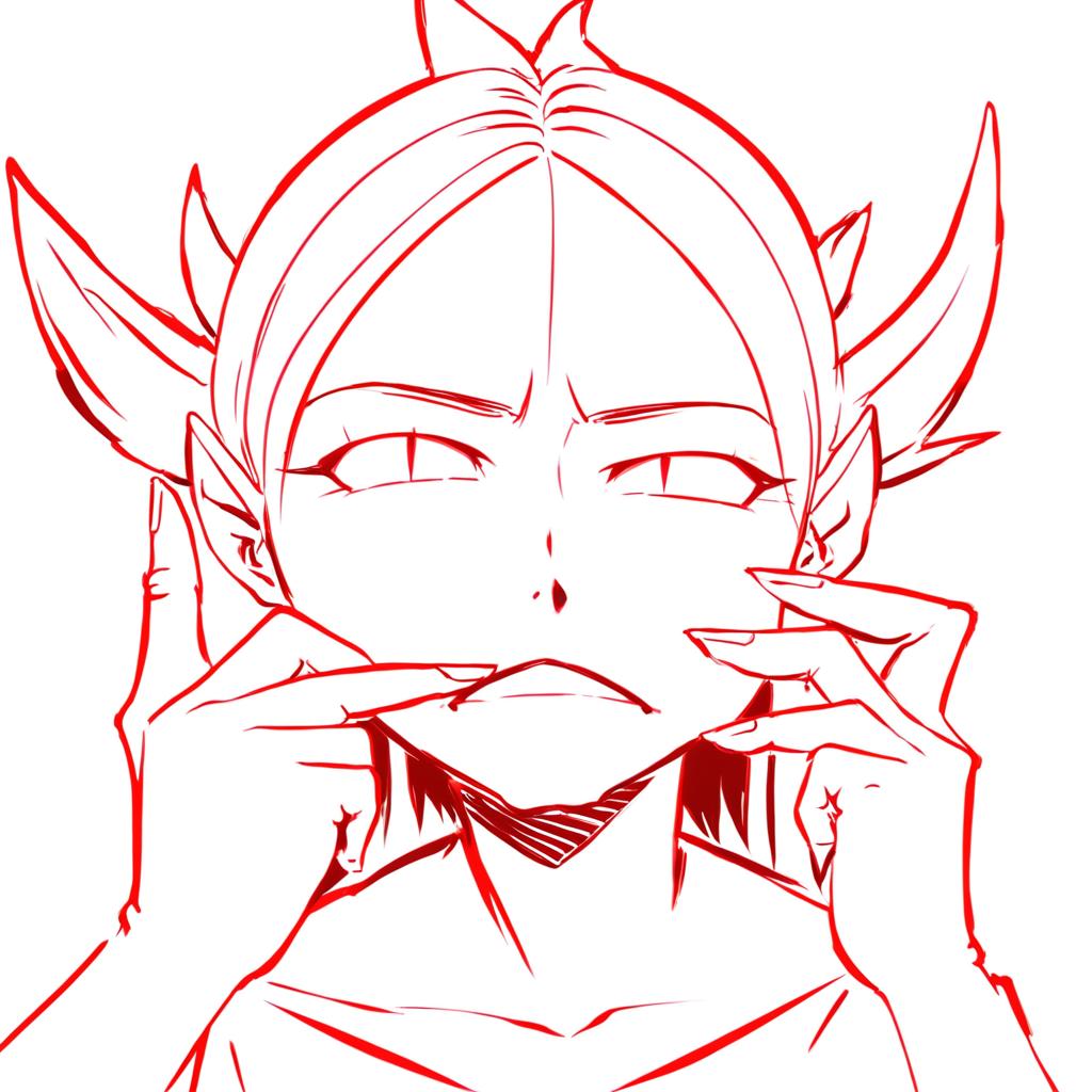 Edgy Half-Demon Character Design with Punk Style