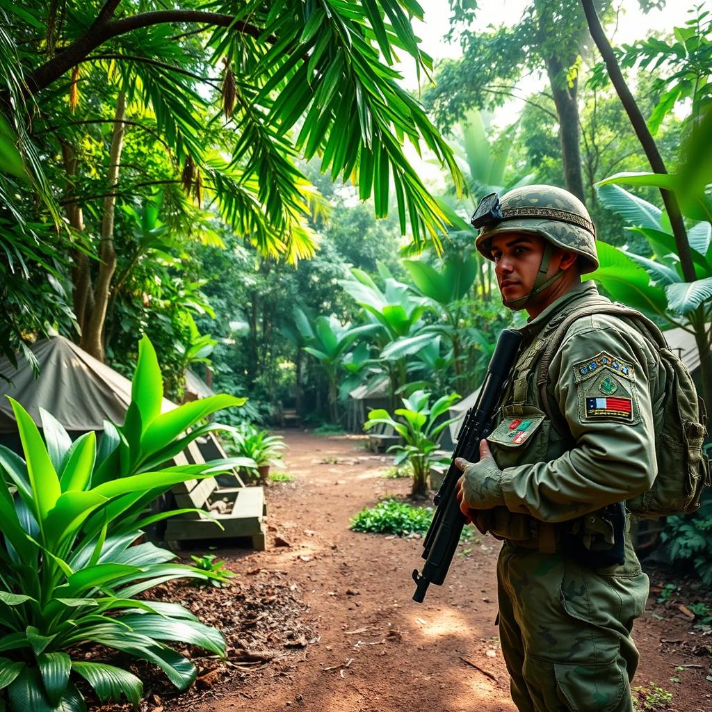 Guarding the Heart of the Jungle: Peruvian Soldier in Action