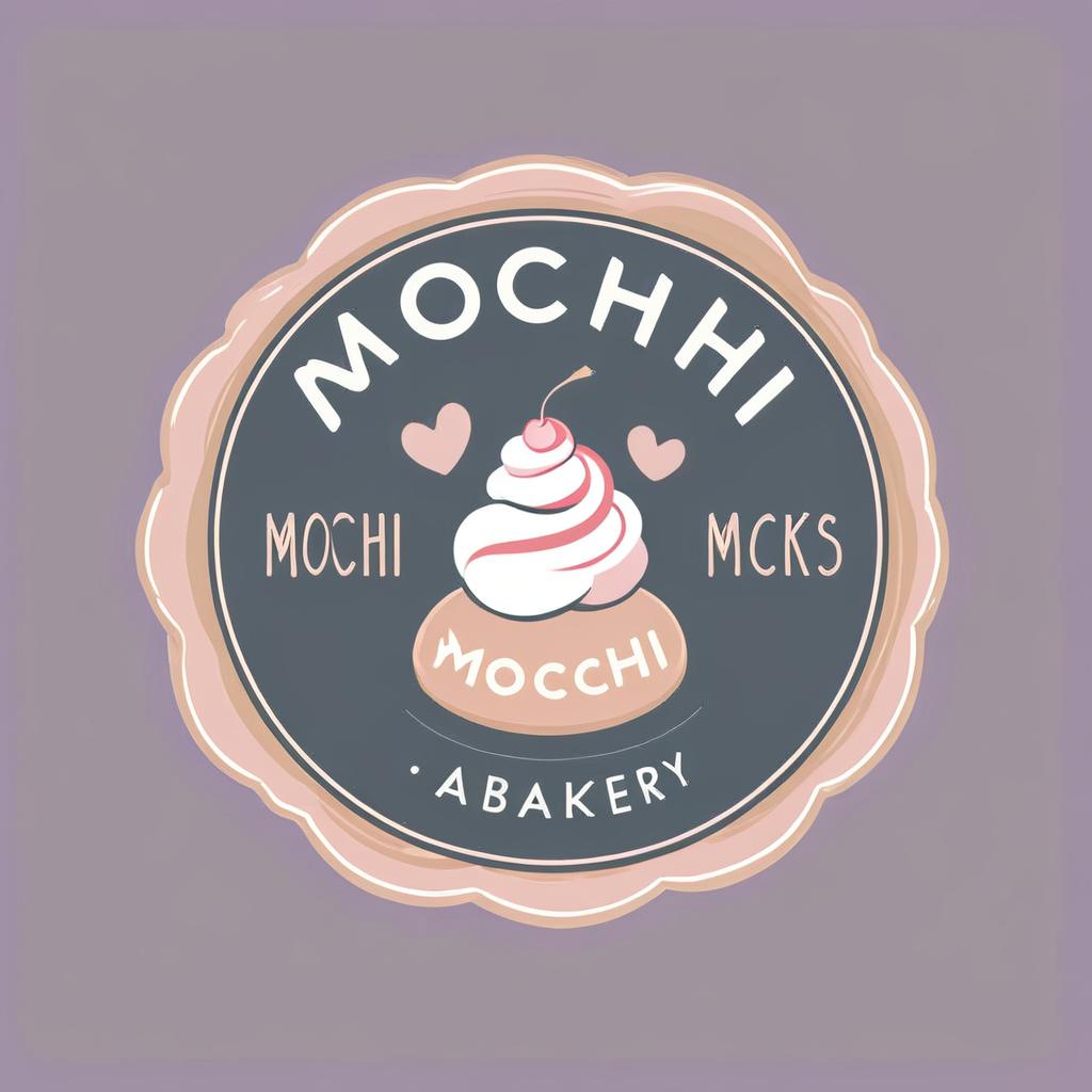 Delightful Circular Bakery Logo Design for Mochi's Bakery