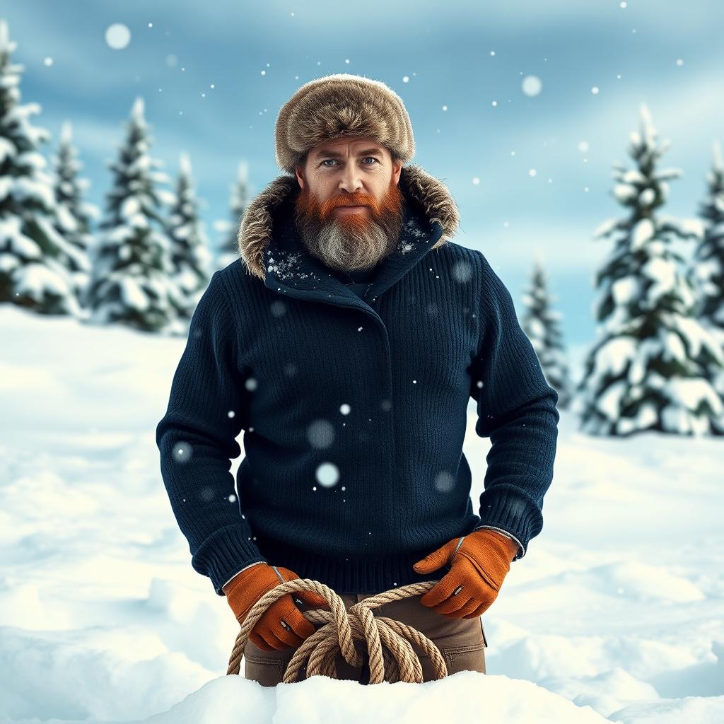 Brave the Elements: Rugged Seaman in Snow