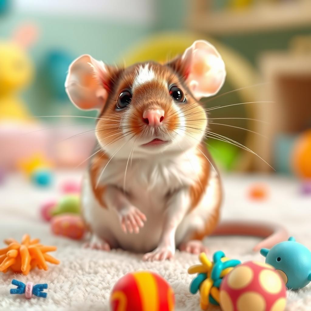 Adorable White and Brown Patch Rat