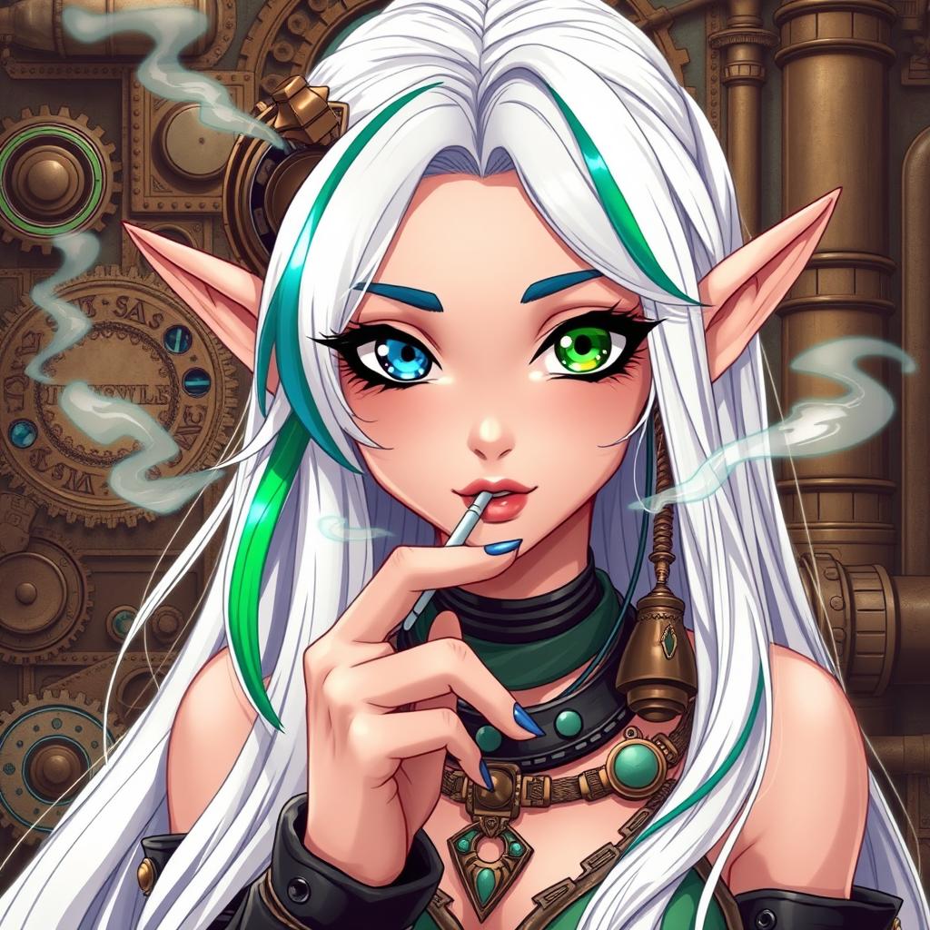 Enchanted Steampunk Elf: A Vision in White and Color