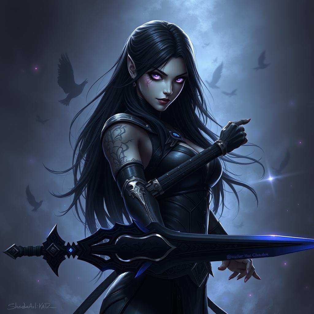 Enchanting Shadar-Kai Hex Blade Warrior