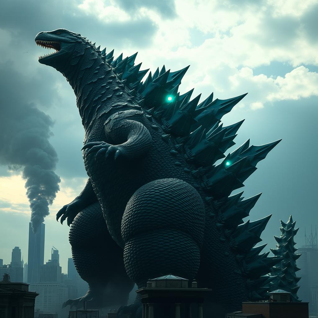 Epic Reimagined Godzilla with Striking Dorsal Blades
