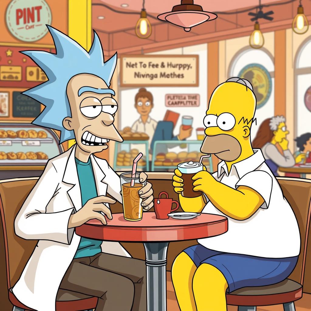 Caffeine & Chaos: Rick and Homer Unite