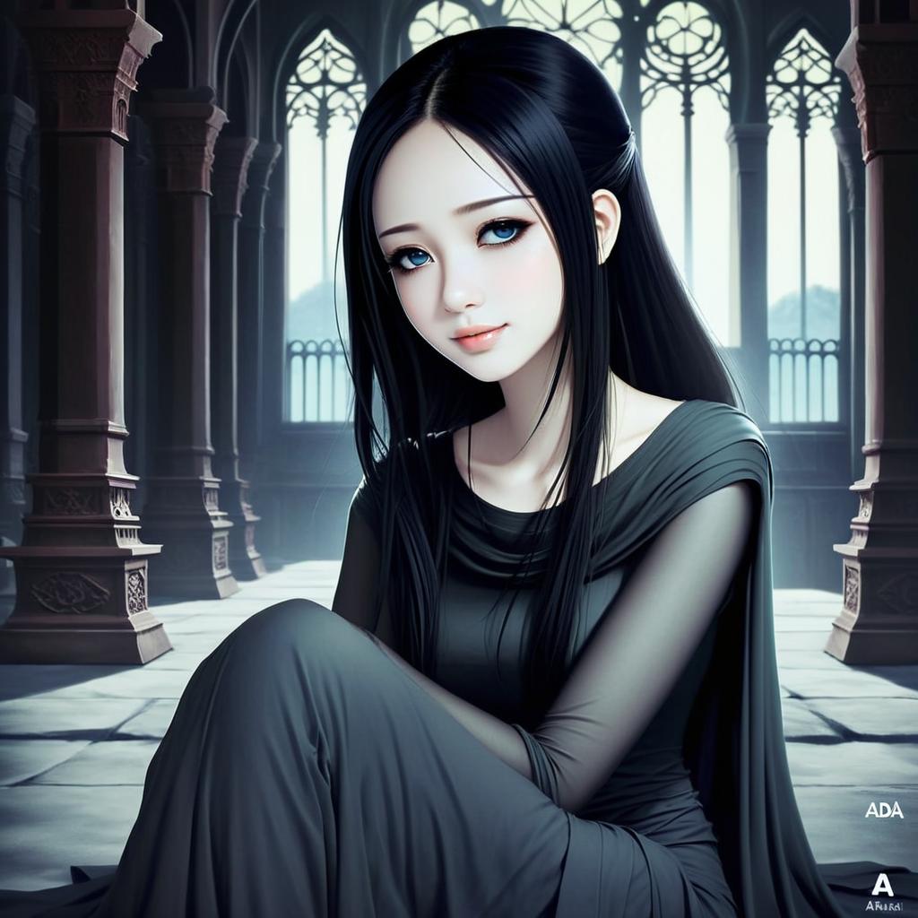 Haunting Beauty: Gothic Elegance in a Dimly Lit Cathedral