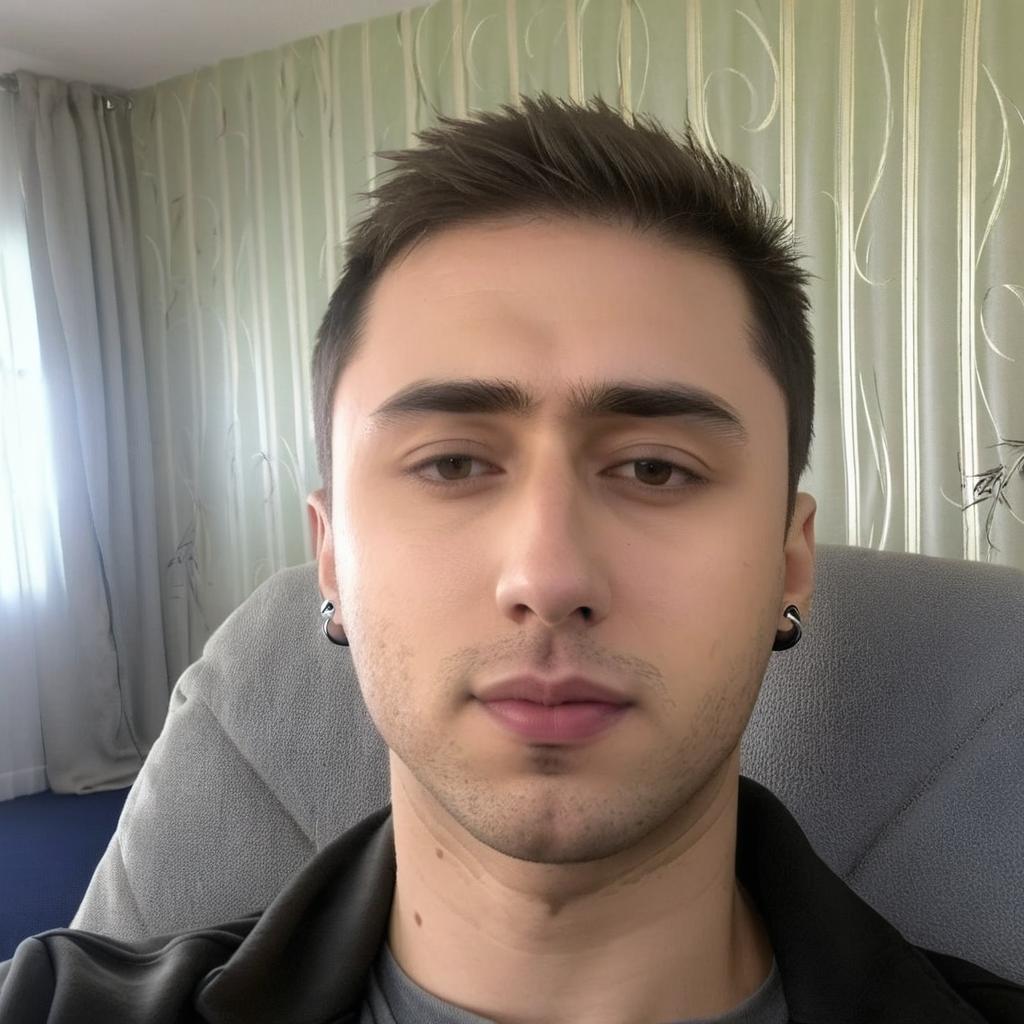 Confident Style: Young Man in Cozy Home Setting