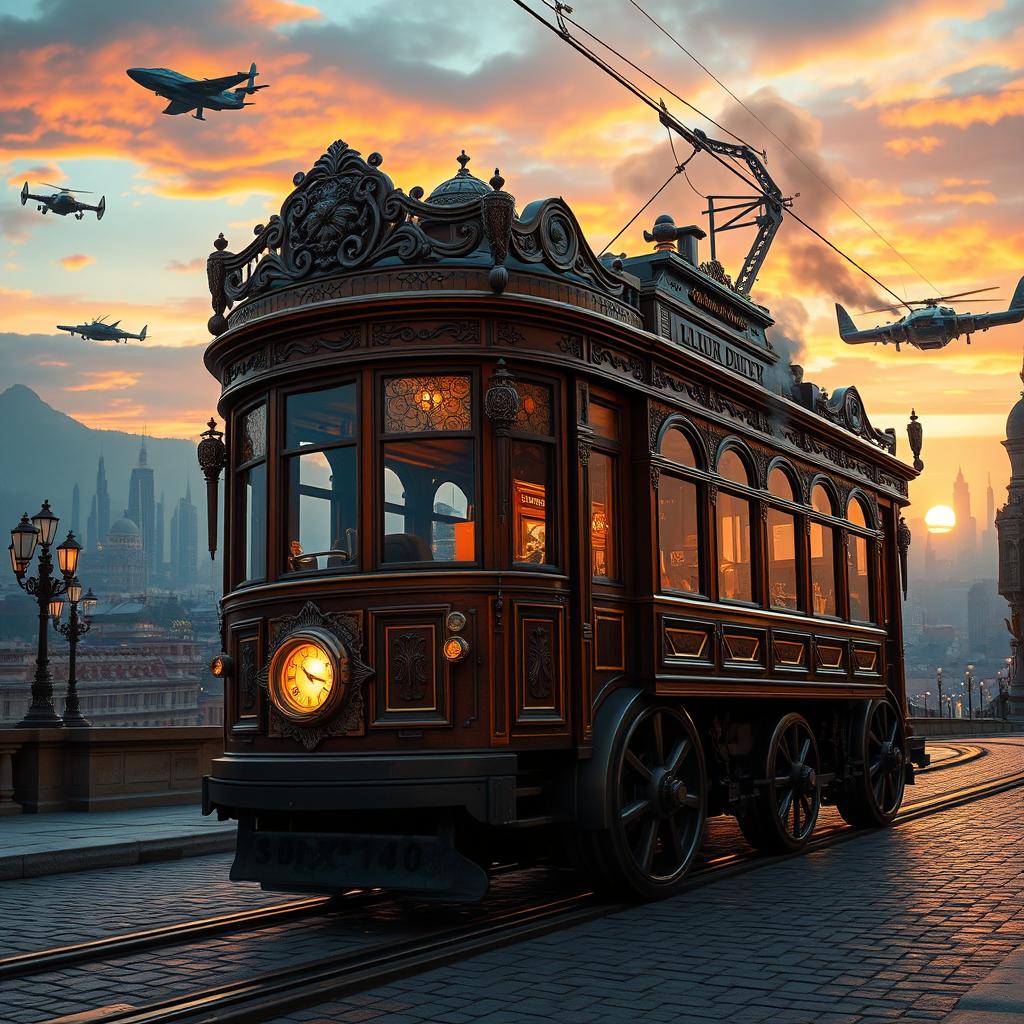 Timeless Travels: 1700s Futuristic Tram