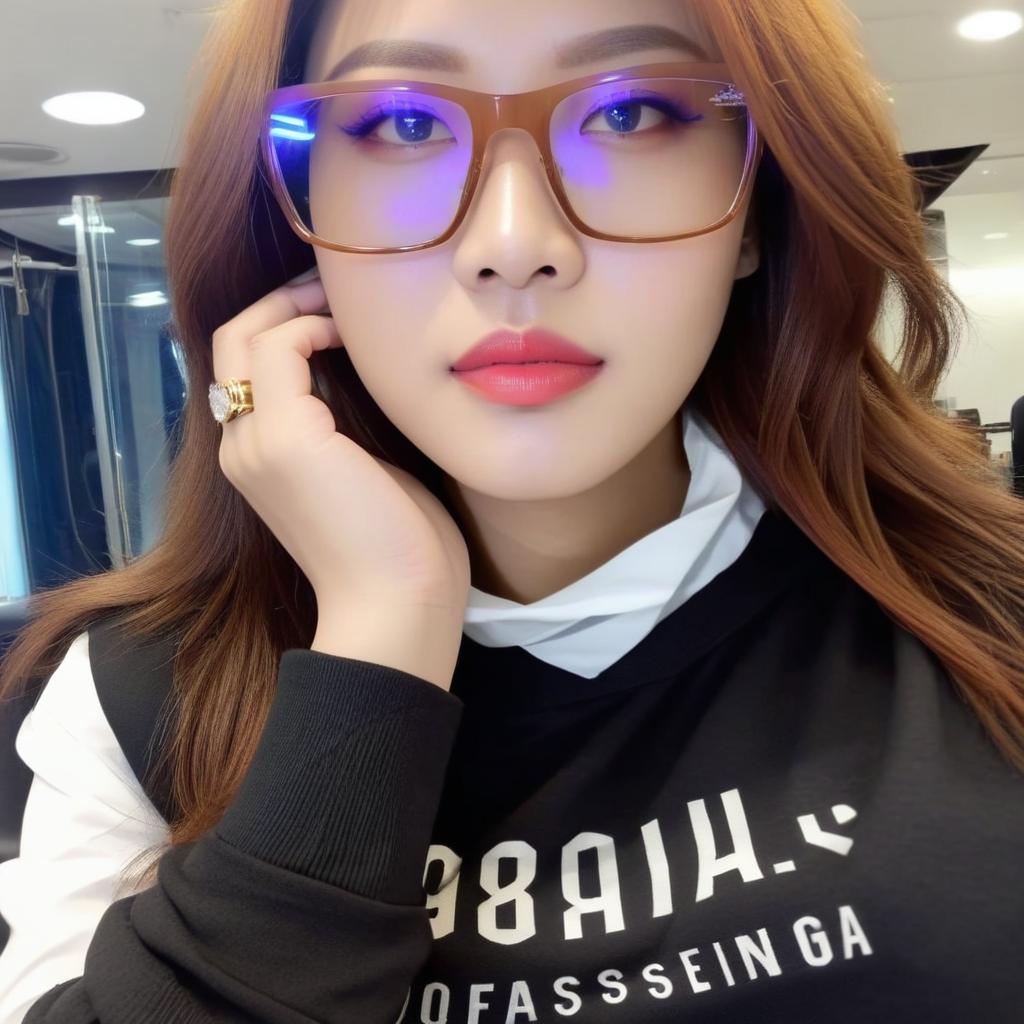 Elegant Professional Woman in Modern Office Setting