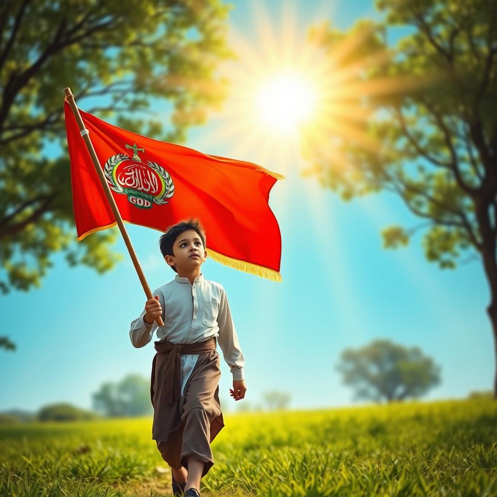A Journey of Hope: Boy with Imam Mahdi Flag