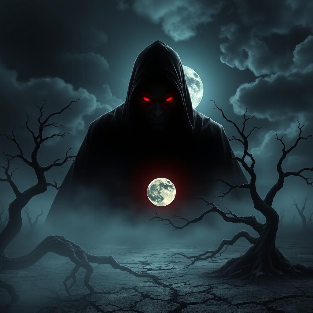 Unearth the Shadows: A Dark Figure of Evil in Ominous Landscapes