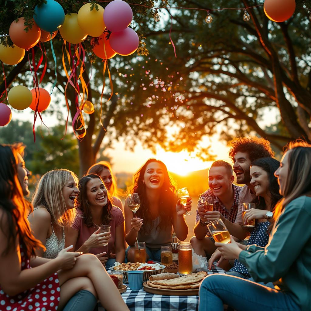 Joyful Moments: Outdoor Party with Friends