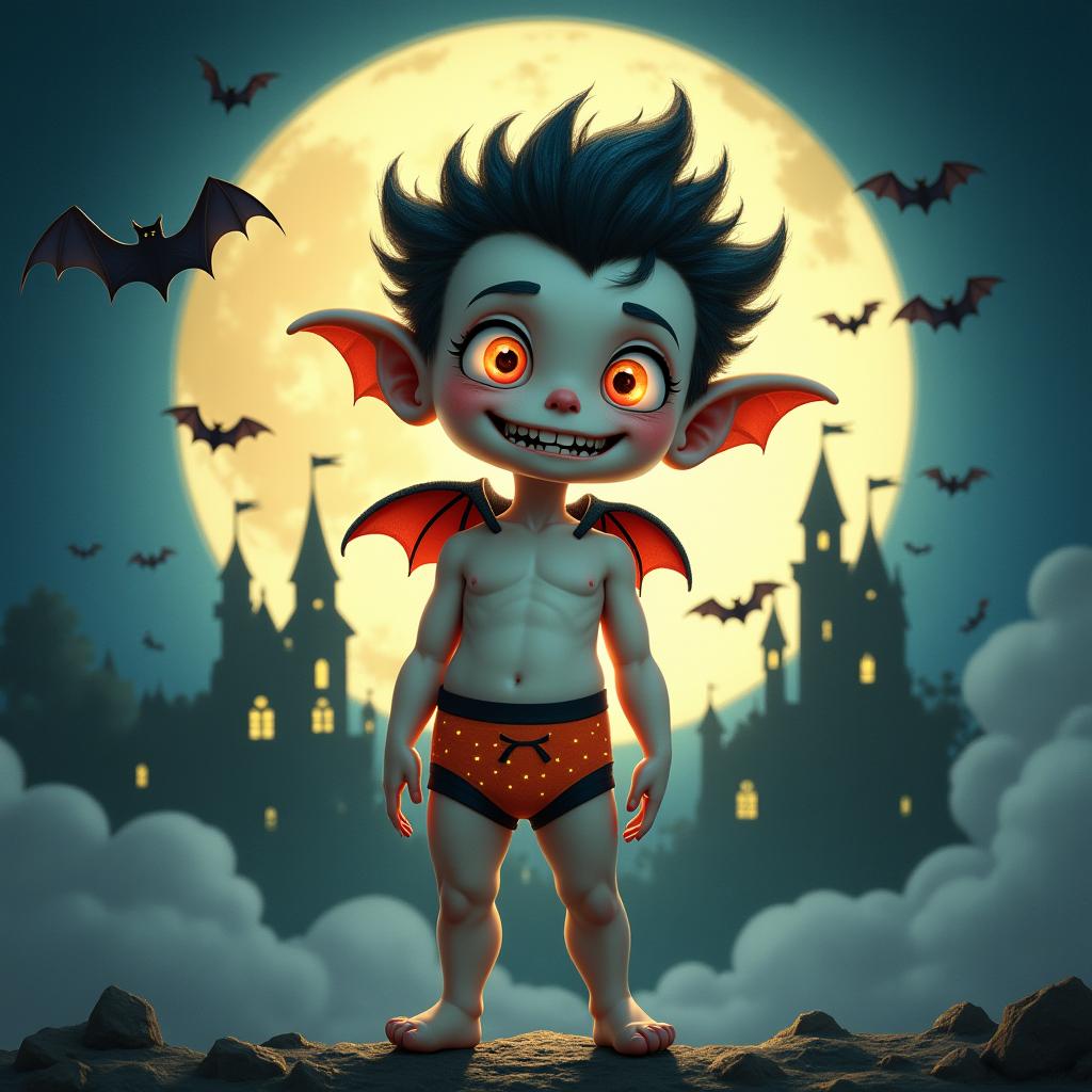 Whimsical Young Vampire Boy
