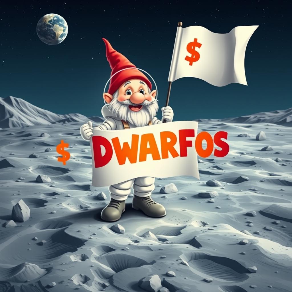 Cheerful Dwarf: A Cosmic Explorer on the Moon