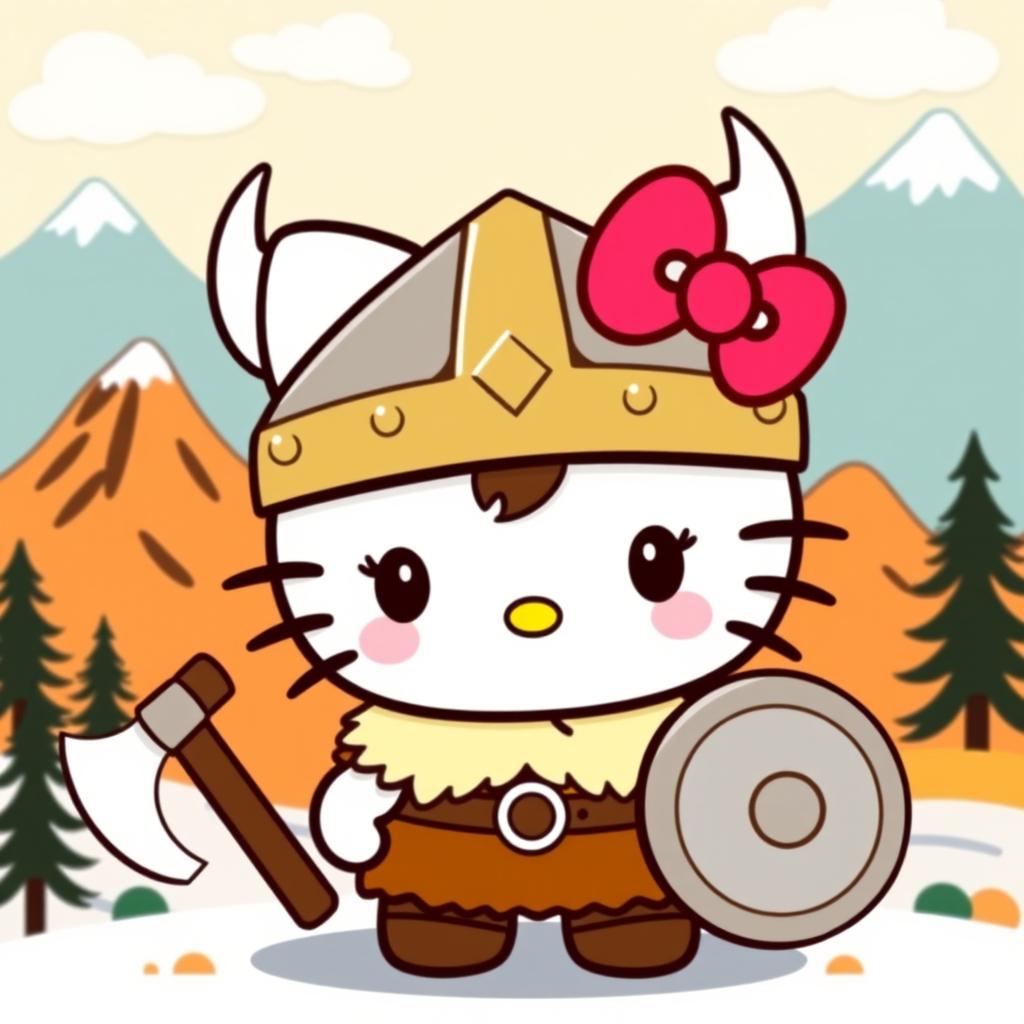 Adorable Viking Hello Kitty: A Unique Twist