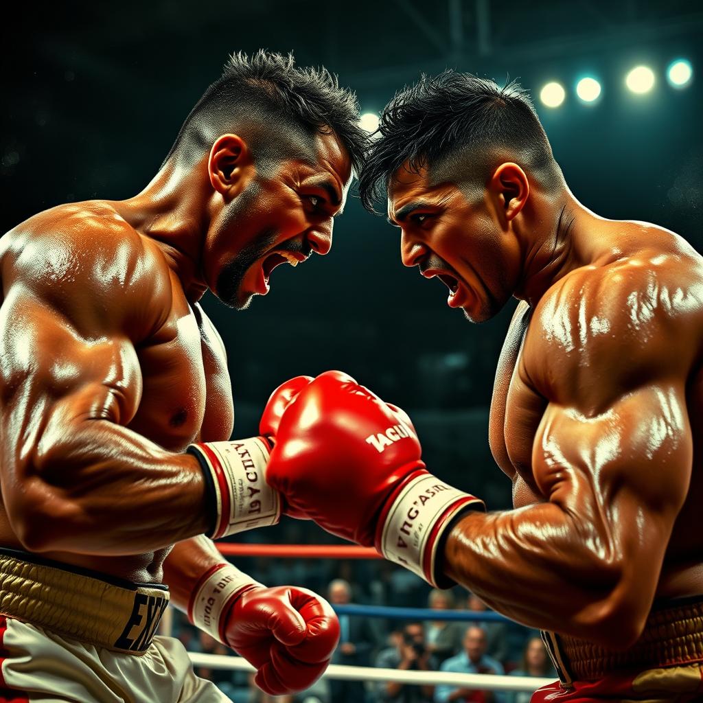 Epic Boxing Showdown: Intensity and Raw Aggression Captured in AI Art