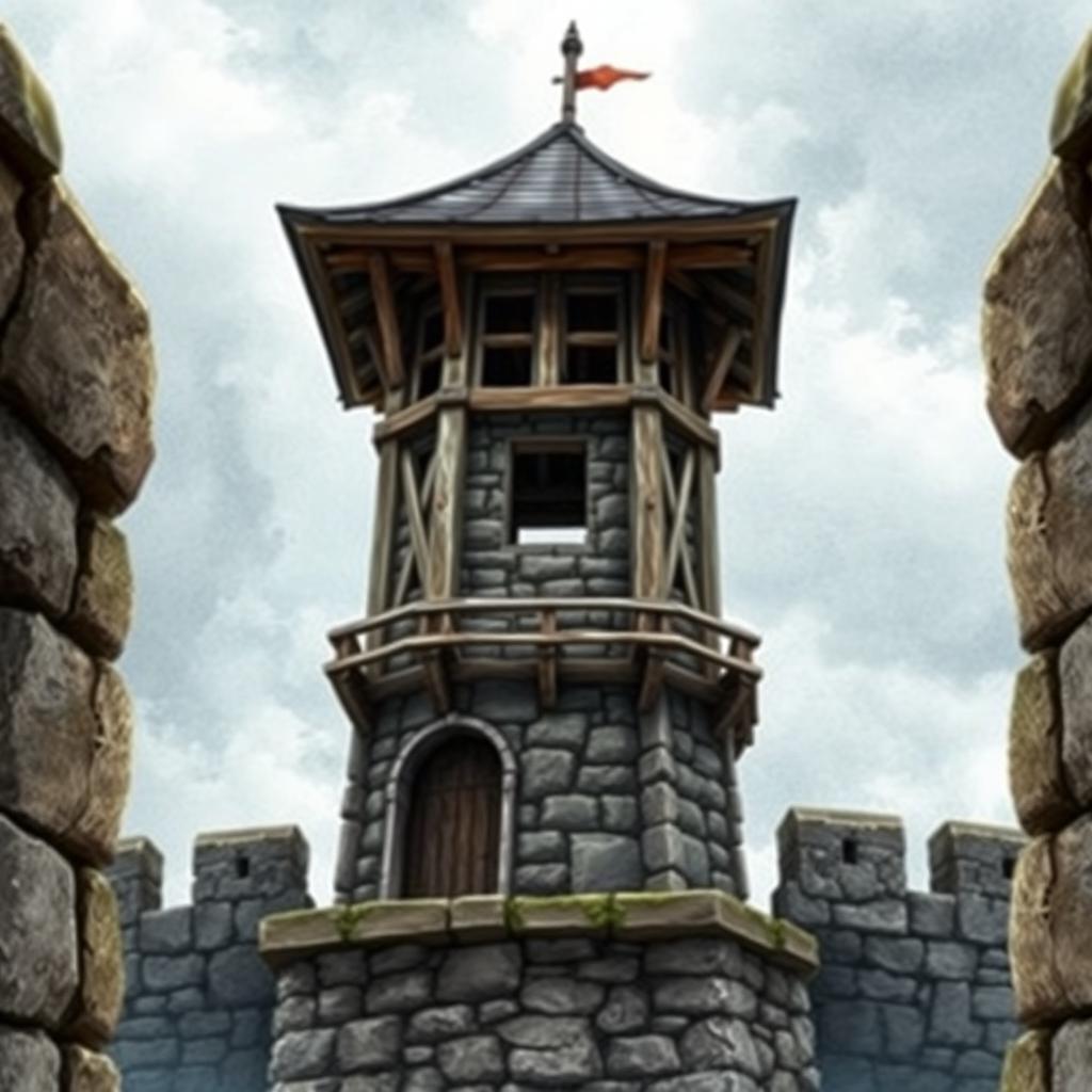 Enchanting Medieval Watch Tower Board Game Card