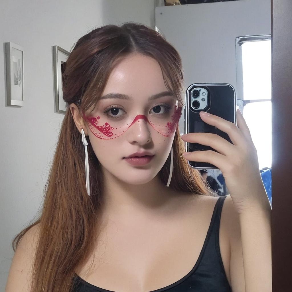 Confident Mirror Selfie: A Young Woman's Intimate Perspective