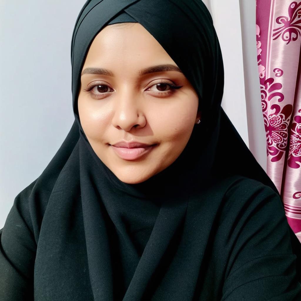 Elegant Full-Body Portrait of a Confident Young Woman in Modest Fashion