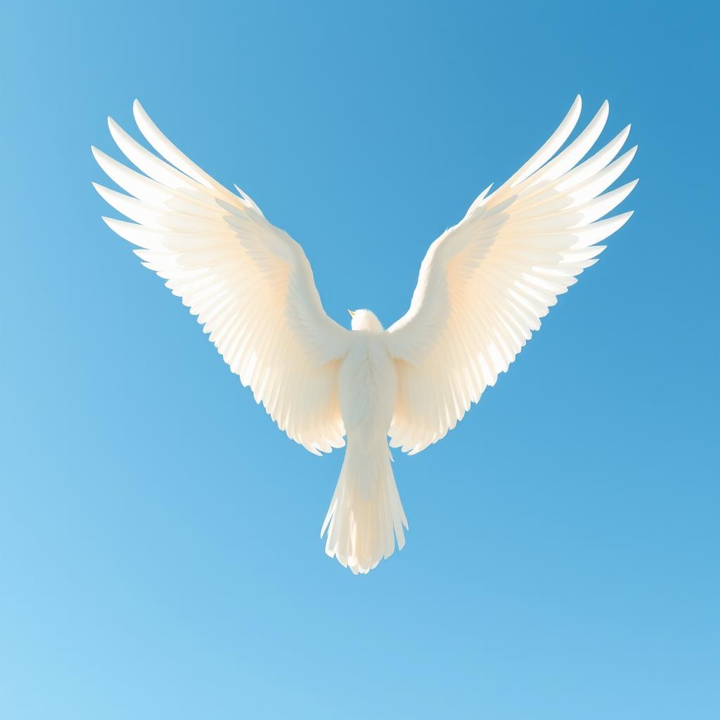 Soar into Imagination: Majestic White Wing in Clear Blue Sky