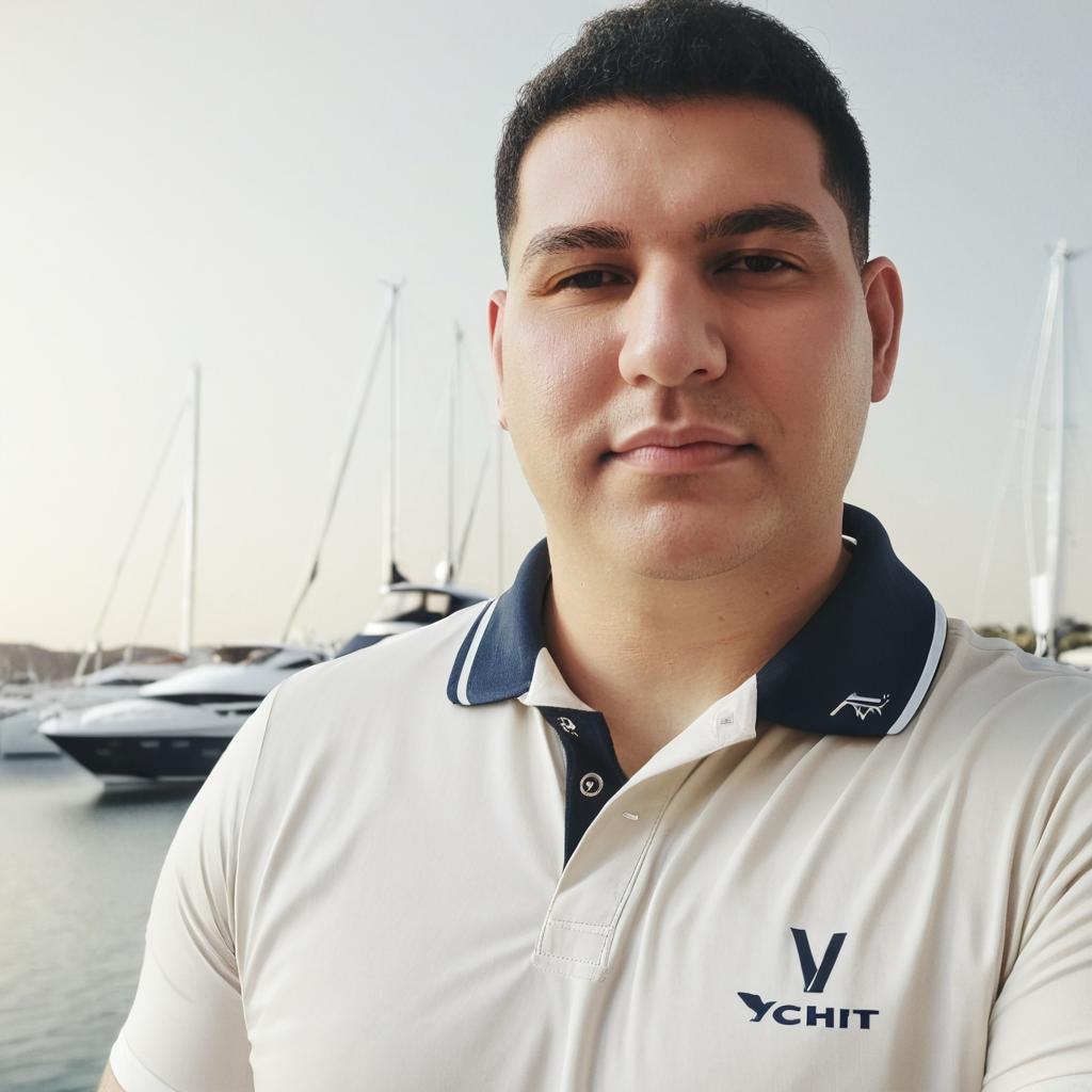 Sophisticated Yacht Portrait: A Stylish Marina Backdrop