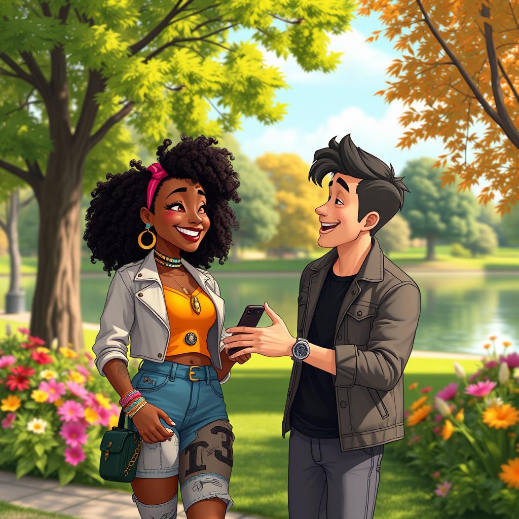 Joyful Moments in the Park: A Fun Encounter