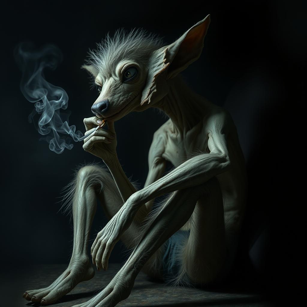 Unique Inhuman Creature: A Fusion of Human and Canine Features