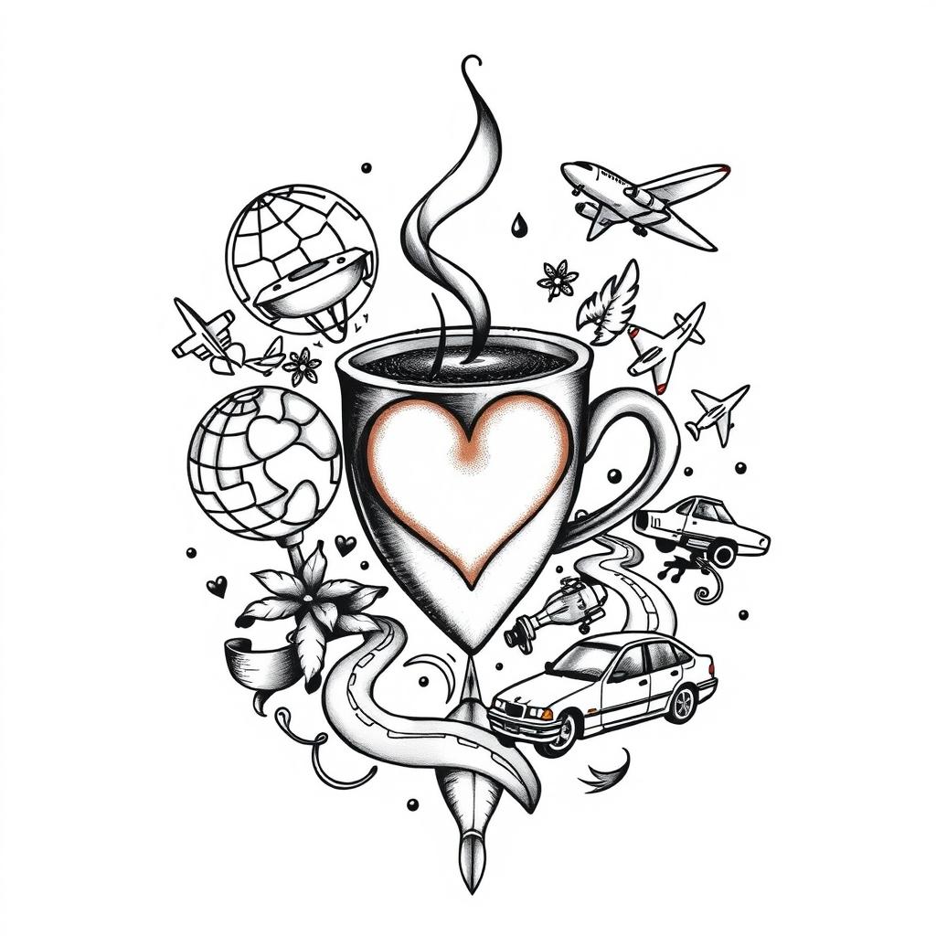 Ink Your Passion: Caffeine, Love, Travel & Driving Tattoo