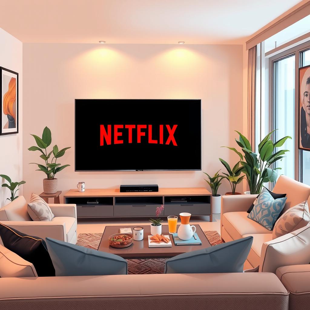 Chill Vibes: Modern Living Room with Netflix
