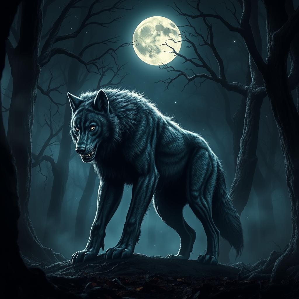 Majestic Alpha Werewolf in Enchanting Forest