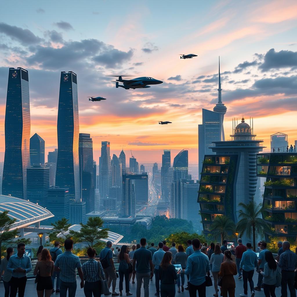 Dusk Dreams: A Futuristic City Skyline