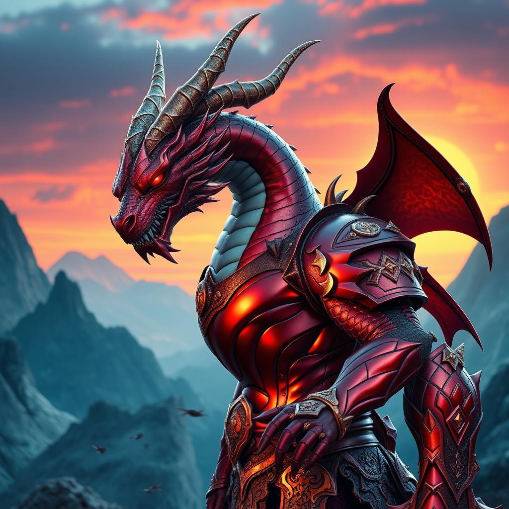 Fierce Dragonborn: Metallic Red Power