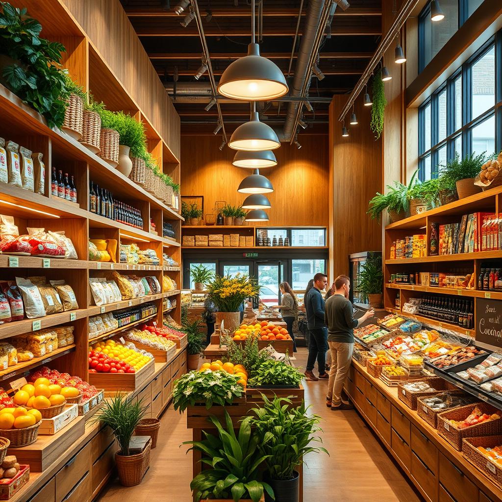 Welcoming Cozy Supermarket Interior