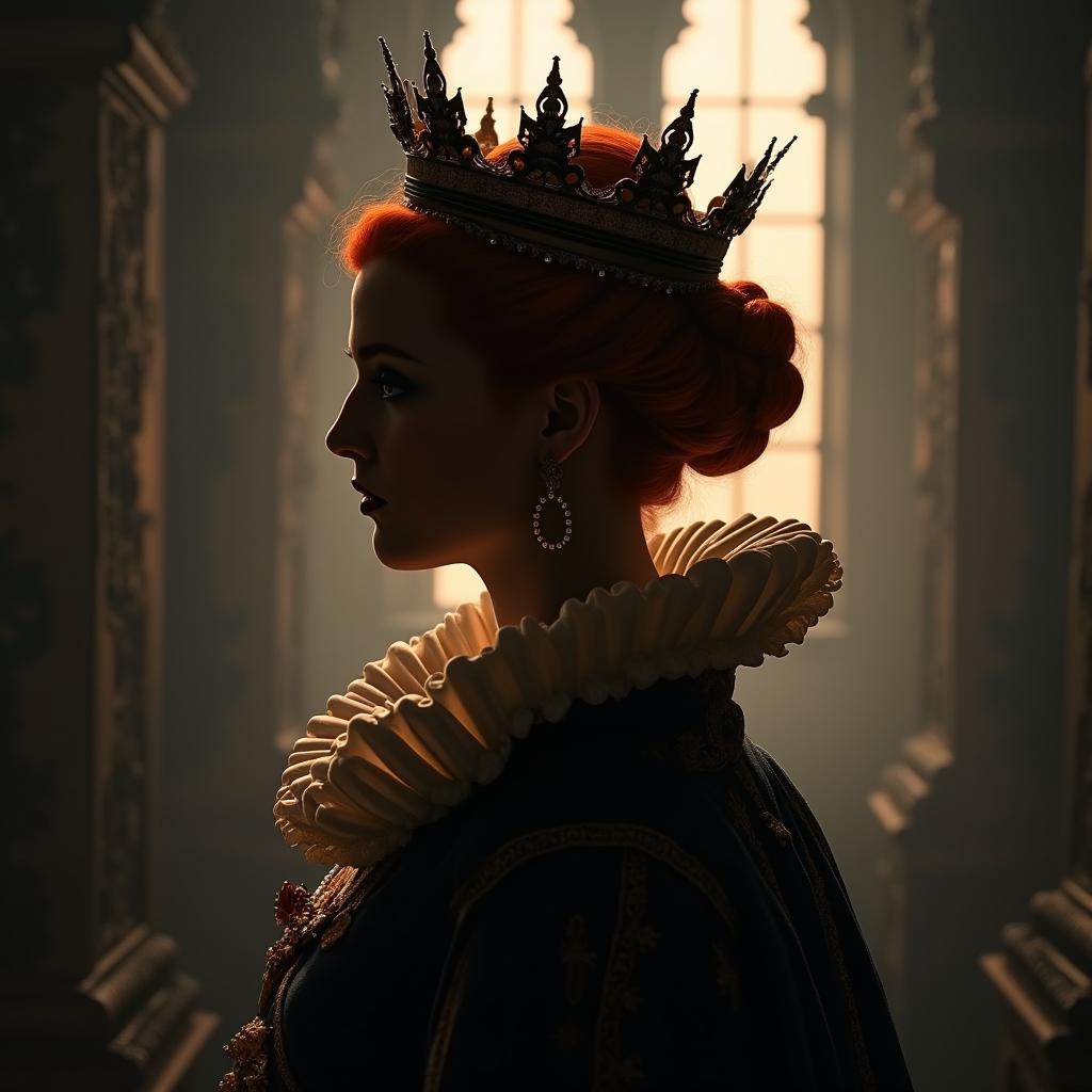Steampunk Elegance: Queen Elizabeth I Silhouette