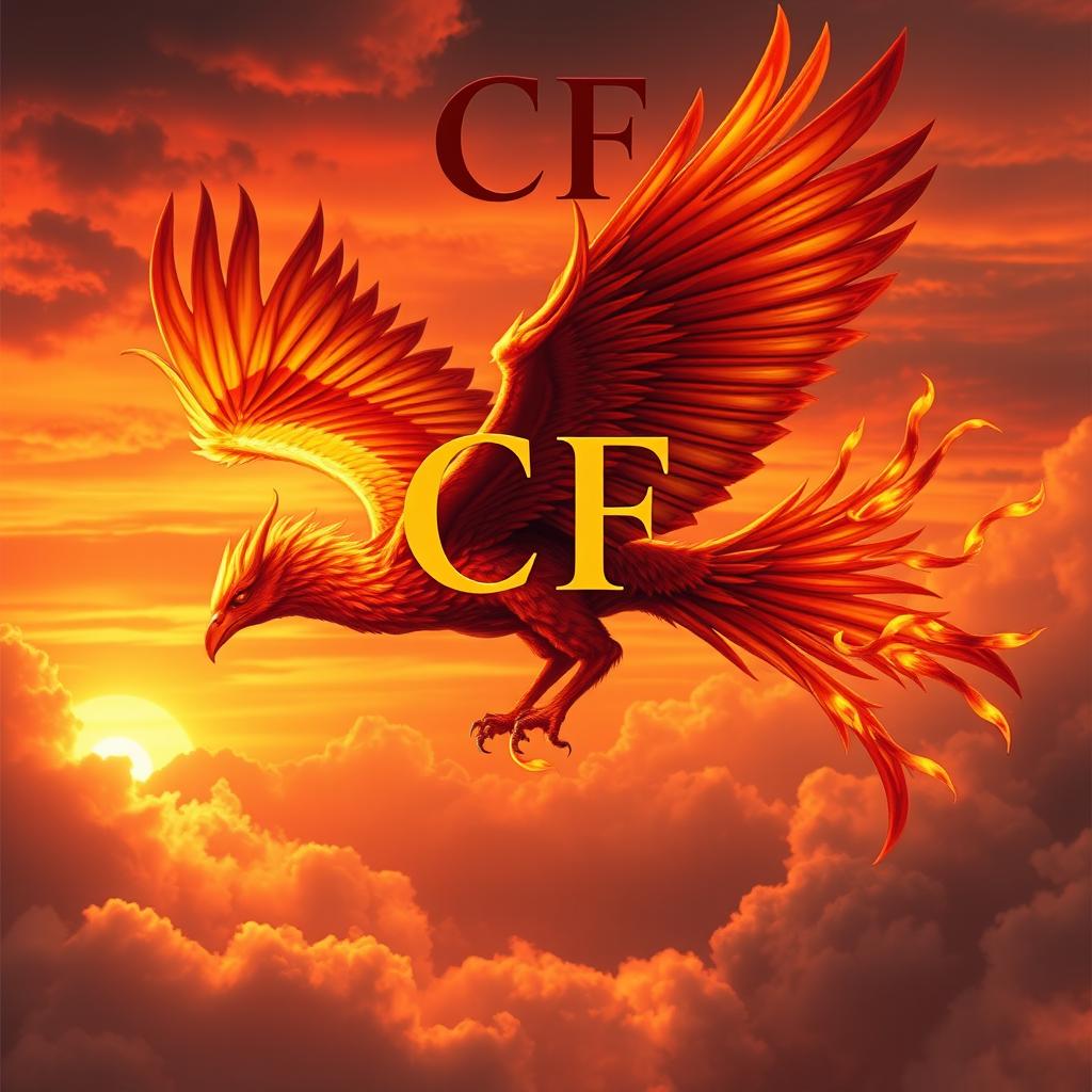 Majestic Firebird Soaring Through a Vibrant Sky