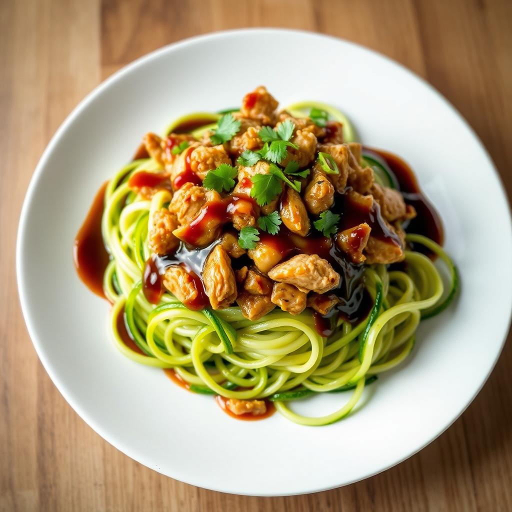 Delicious Zoodles with Minced Chicken