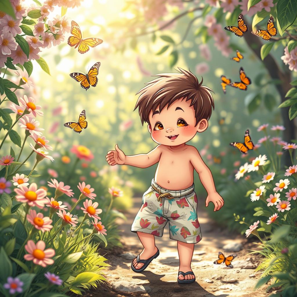 Whimsical Adventures: A Boy in Nature