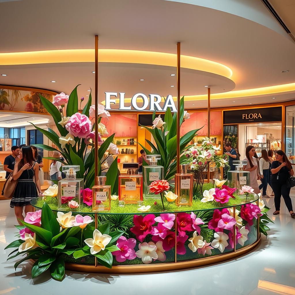 Step Into Luxury: 'Flora' Perfume Display